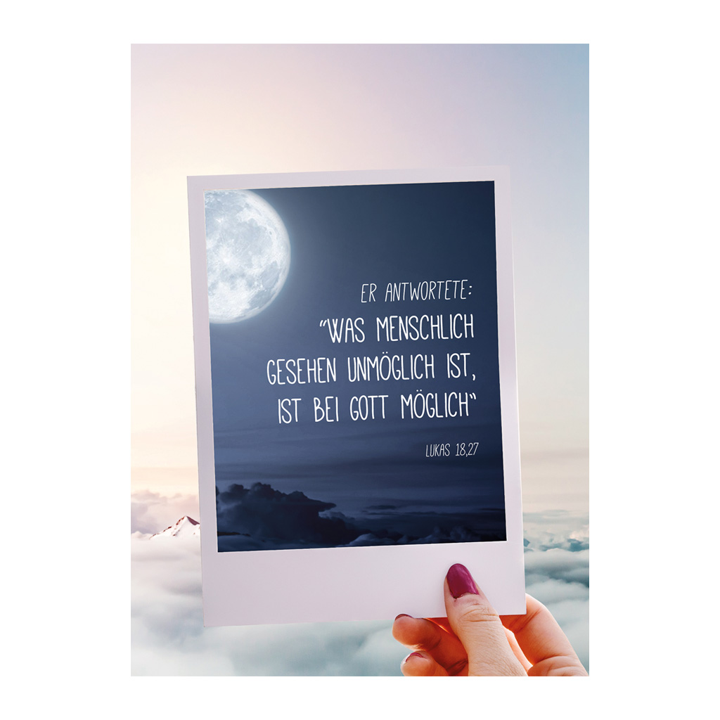 Postkarte Lukas 18, 27 - Meeting Jesus